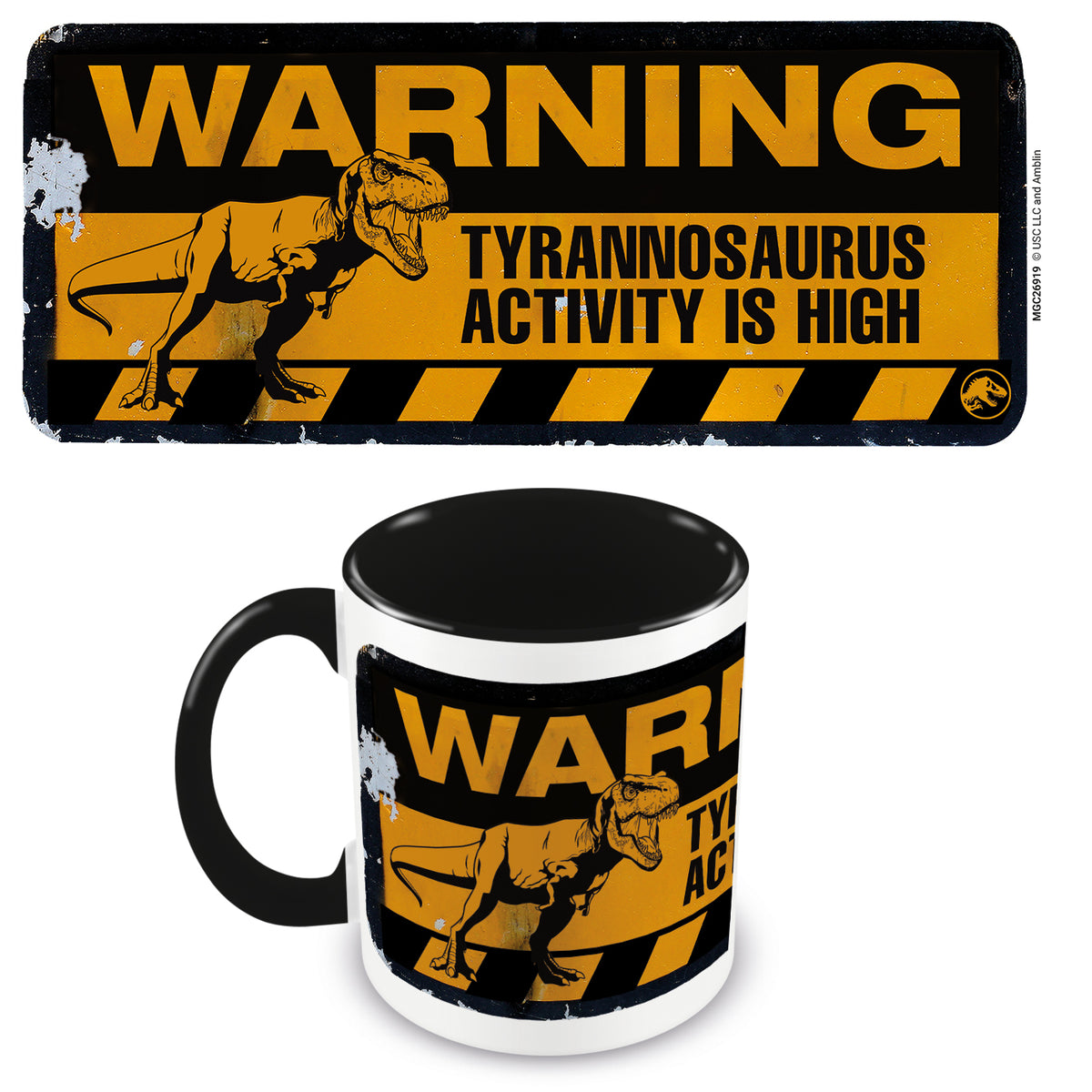 Jurassic World Dominion (Warning) 11oz/315ml Coloured Inner and Handle ...