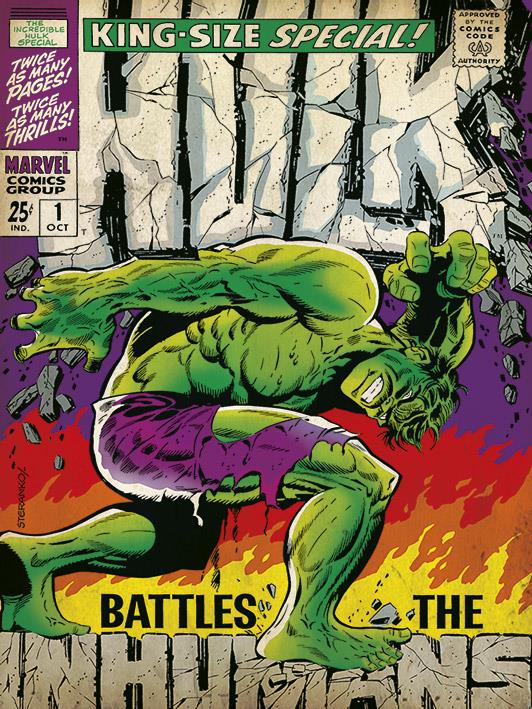 The Incredible Hulk (Inhumans) 60x80x2cm Stretched Canvas Print ...