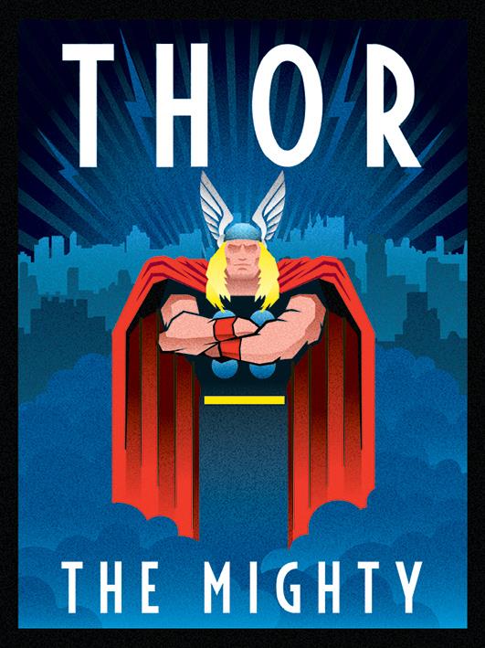 Marvel Deco (Thor) 60x80x2cm Stretched Canvas Print – Pyramid International