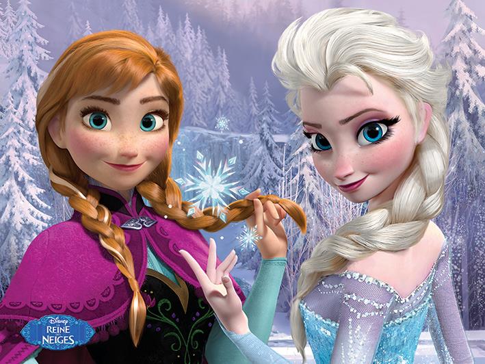 Frozen (Anna & Elsa Woods French) 60x80x2cm Stretched Canvas Print ...