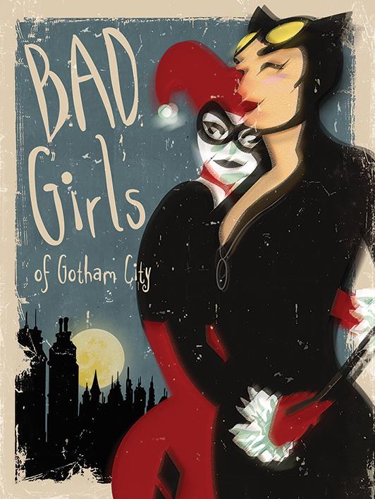 Batman (Bad Girls) 60x80x2cm Stretched Canvas Print – Pyramid International