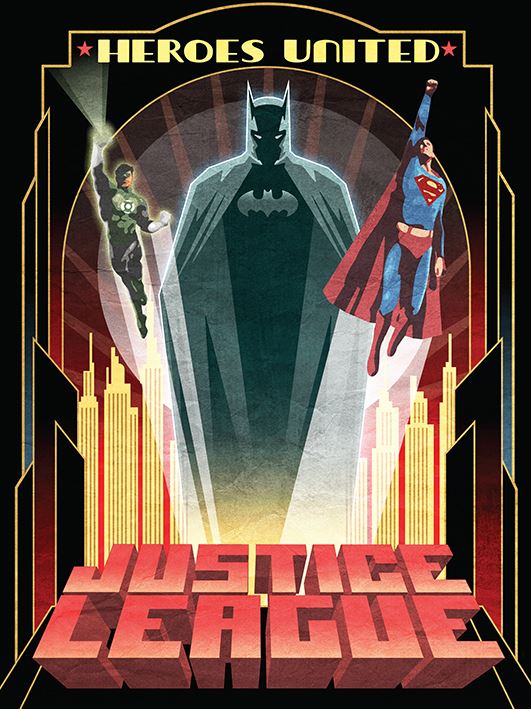 DC Comics (Heroes United) 60x80x2cm Stretched Canvas Print – Pyramid ...