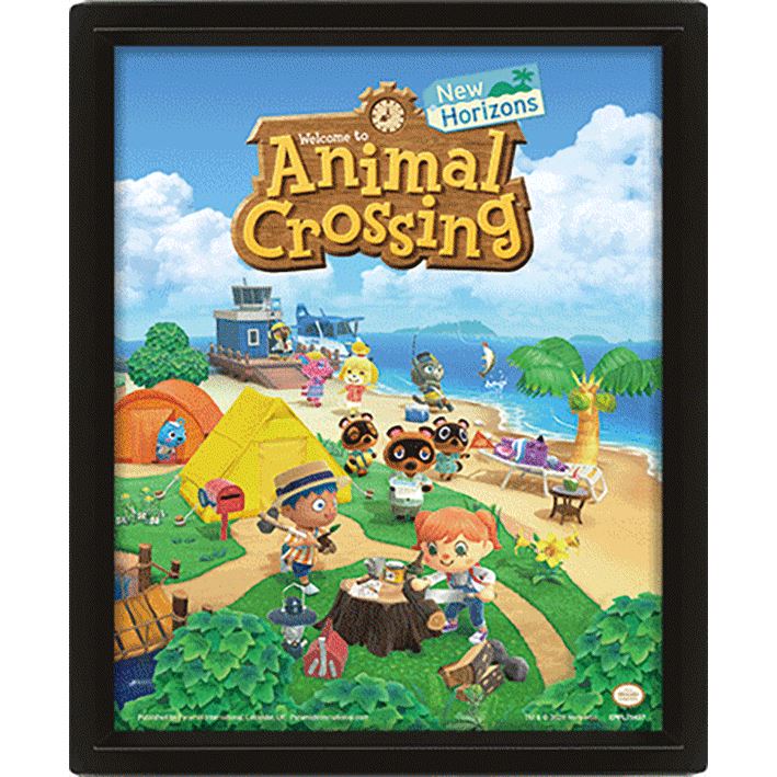 Animal Crossing (New Horizons) Framed 20x25cm 3D Lenticular Print ...