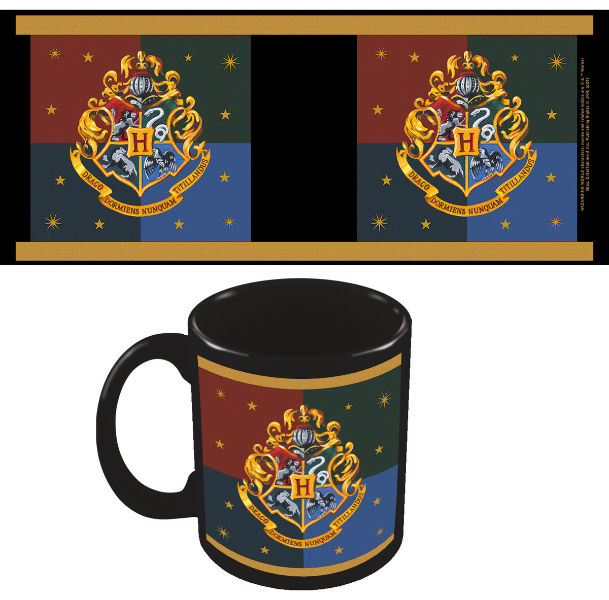 Harry Potter (Colourful Crest Hogwarts) Black Pod Mug – Pyramid ...