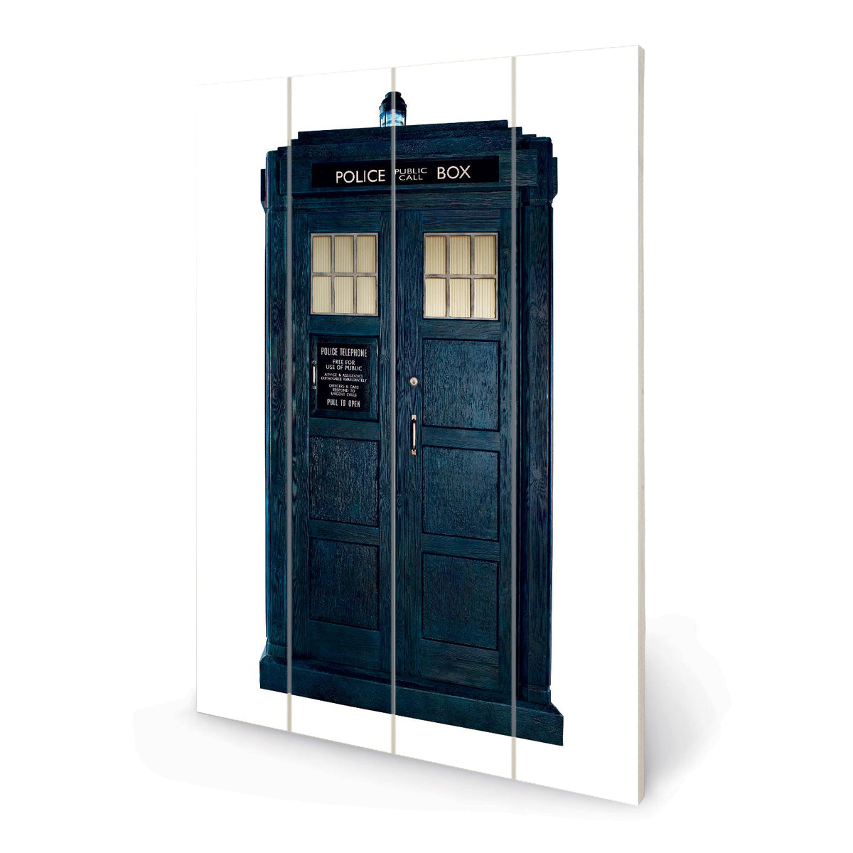 Doctor Who (Tardis - White) 40x59cm MDF Wooden Wall Art Print – Pyramid ...