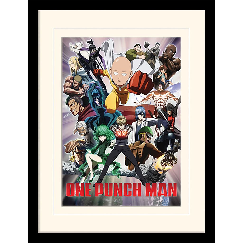 One Punch Man (Heroes And Villains) Framed 30x40cm Print with MountÂ ...