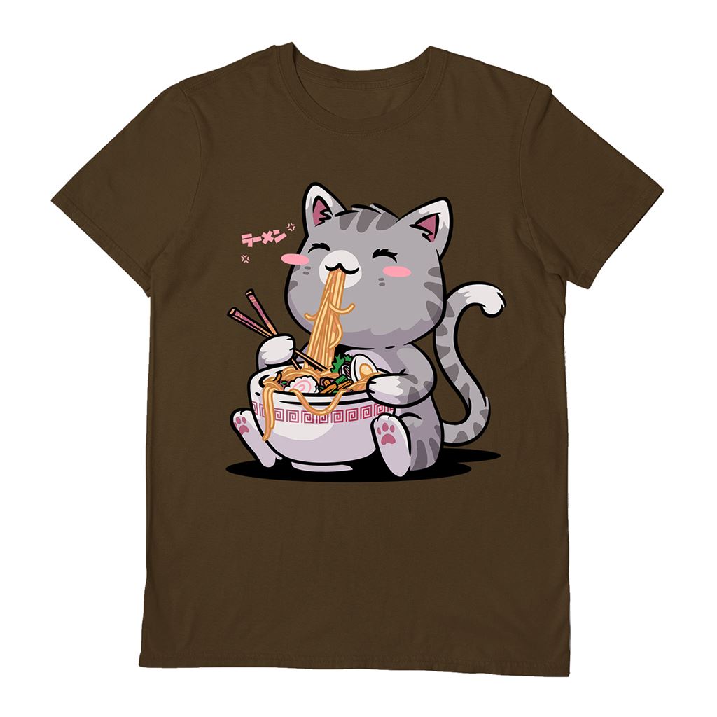 Threadless (Kawaii Neko Cat) Chocolate Brown Unisex Short Sleeve T-Shi ...