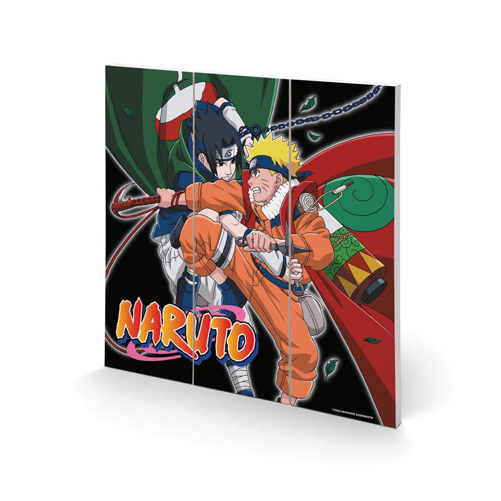 Naruto (Training To Surpass The Other) Square Wooden Panel – Pyramid ...